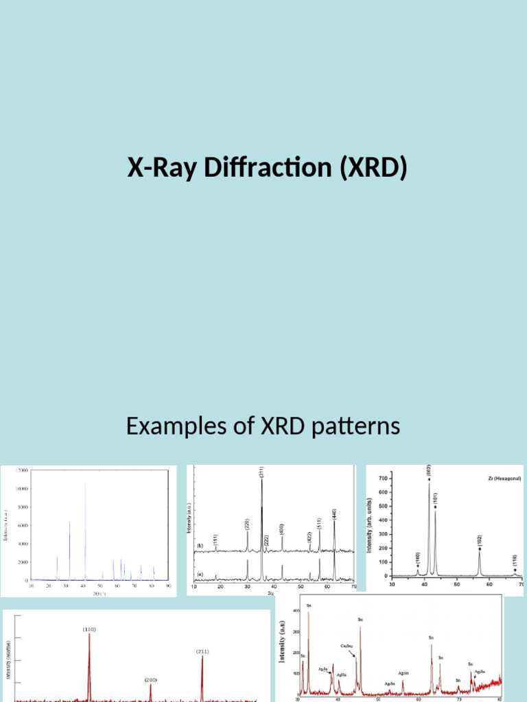 MTN 307 - X RAY - Diffraction | PDF | Diffraction | Wavelength