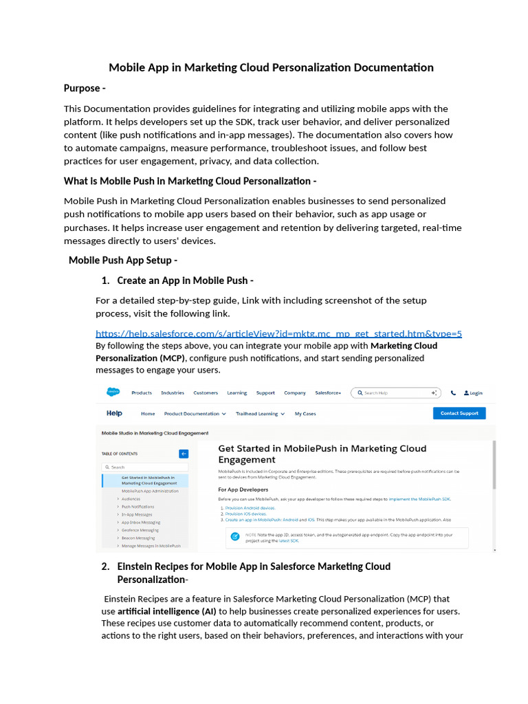 Mobile App Personalization in Marketing Cloud | PDF | Mobile App ...