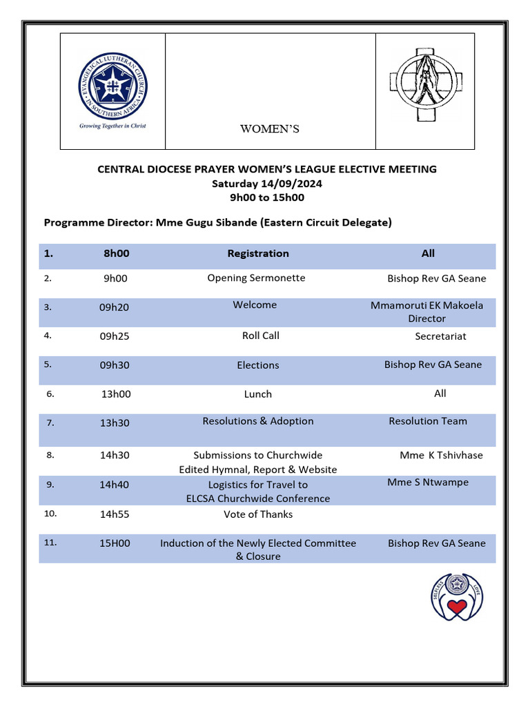 Elective Meeting Programme September 2024 | PDF