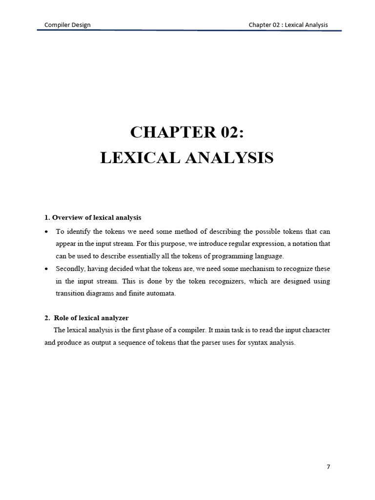Compiler Design - Lexical Analysis | PDF | Automata Theory | Parsing