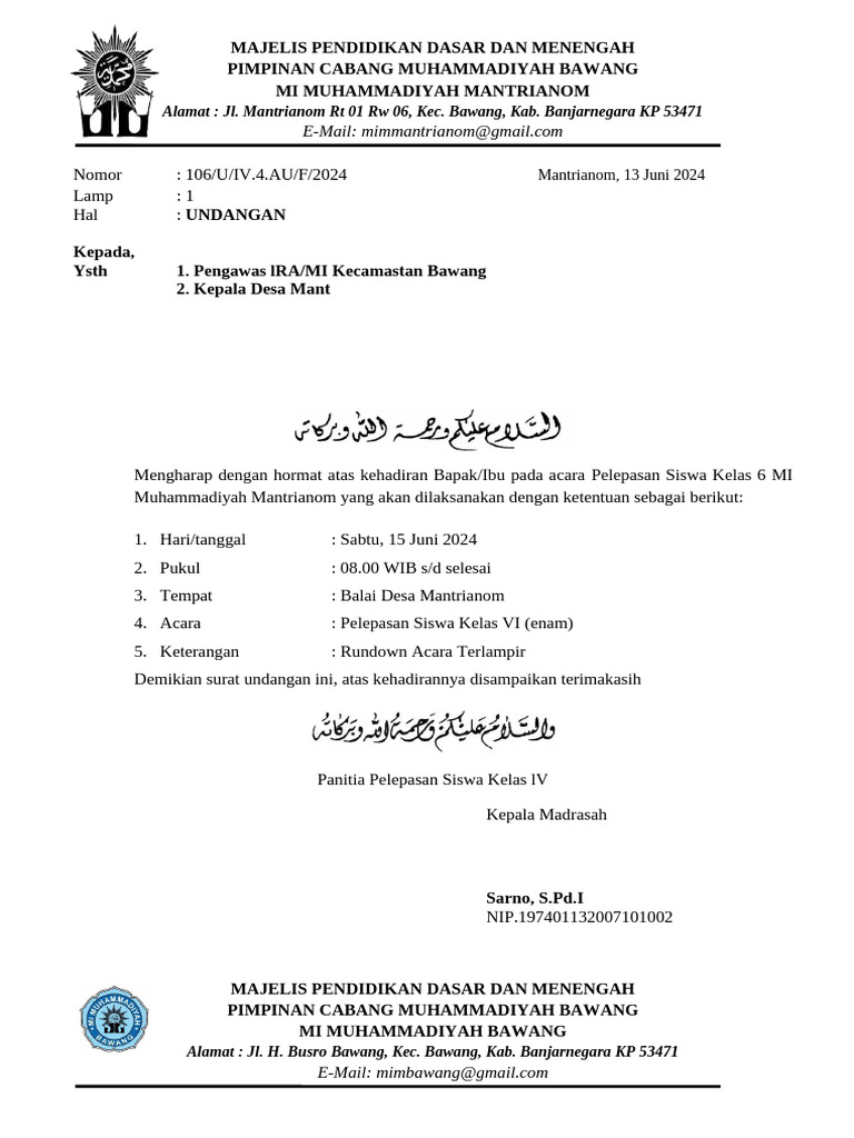 062-Undangan Pelepasan Siswa | PDF