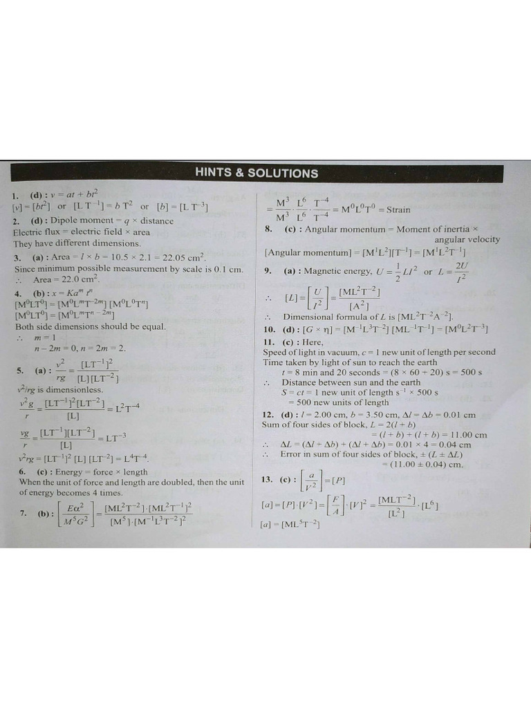 S.1.Unit and Measurement | PDF