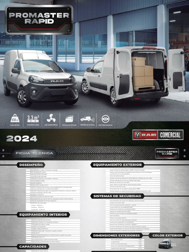 Ram Promaster Rapid 2024 | PDF | Estilos de carrocería | Tecnología de ...