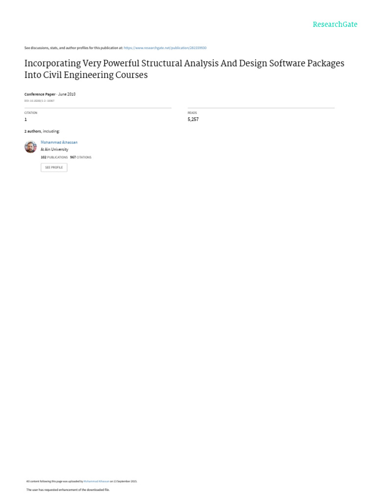 Integrating Structural Software in Civil Courses | PDF | Beam ...