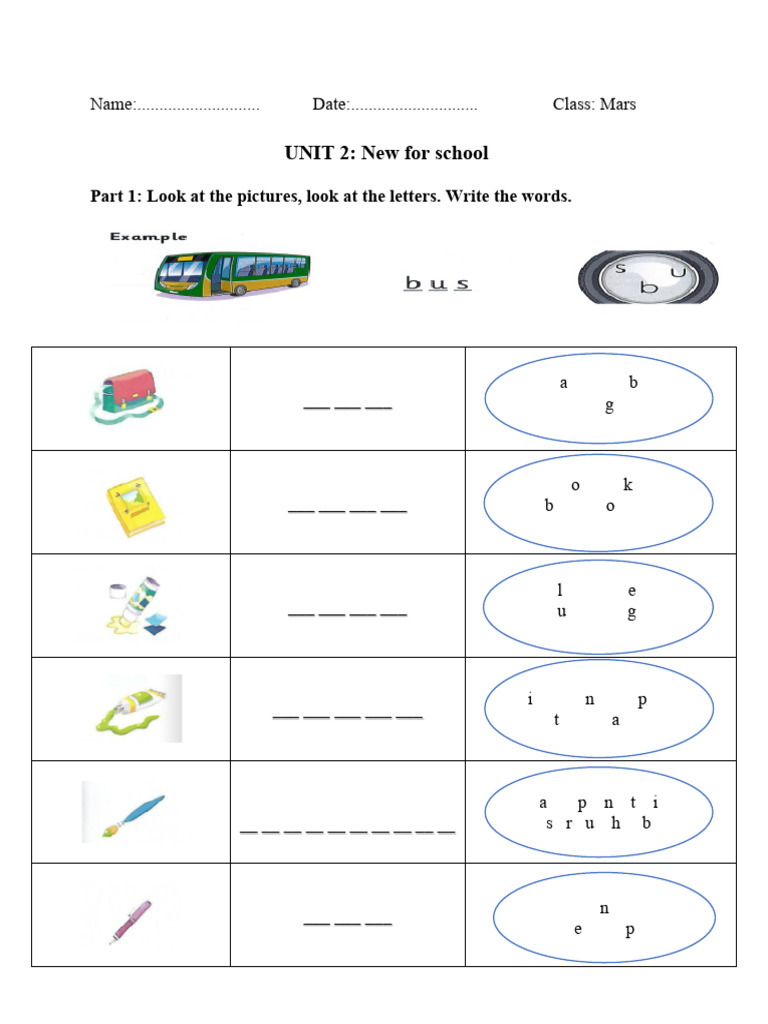 UNIT 2 | PDF | Stationery | Writing Implements