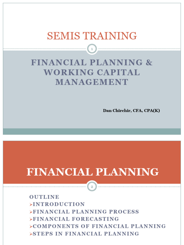 Chirchir - Financial Planning & Working Capital Management (SEMIs) | PDF | Working Capital ...