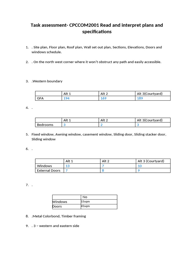 Task Assessment - Answer Sheet | PDF