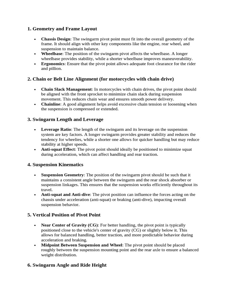 Motorcycle Swingarm Pivot Optimization | PDF | Mechanical Engineering ...