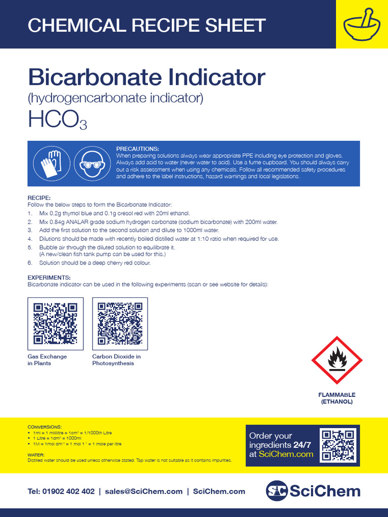 2022 Scichem-Recipe Bicarbonate-Indicator A4 | PDF
