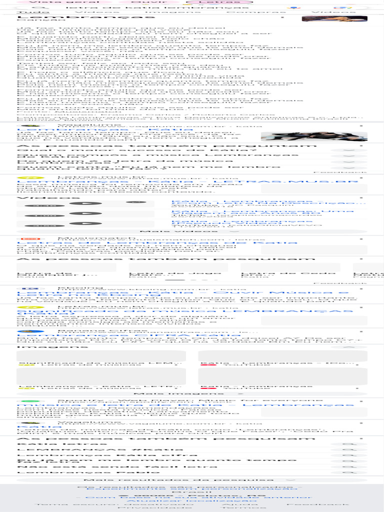 letra de katia lembranças - Pesquisa Google | PDF | Amor