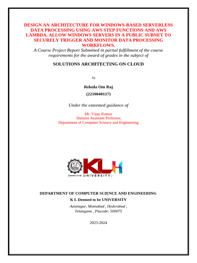 SAC-Project-Report-Template | PDF | Amazon Web Services | Command Line Interface