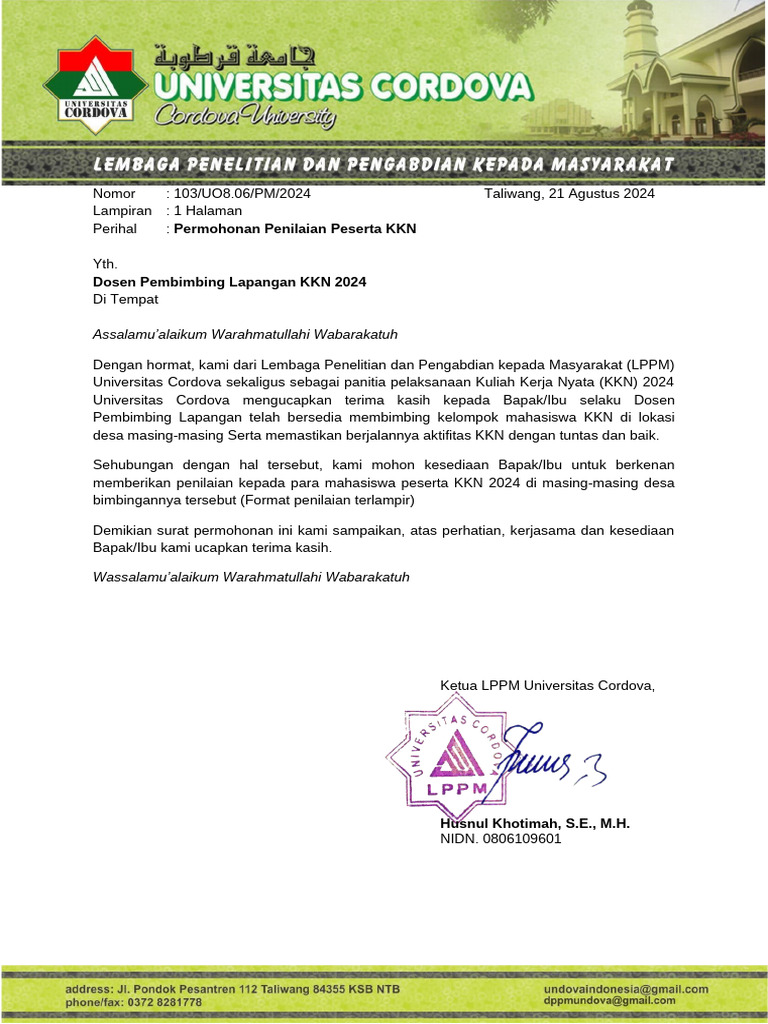 Form Penilaian DPL | PDF