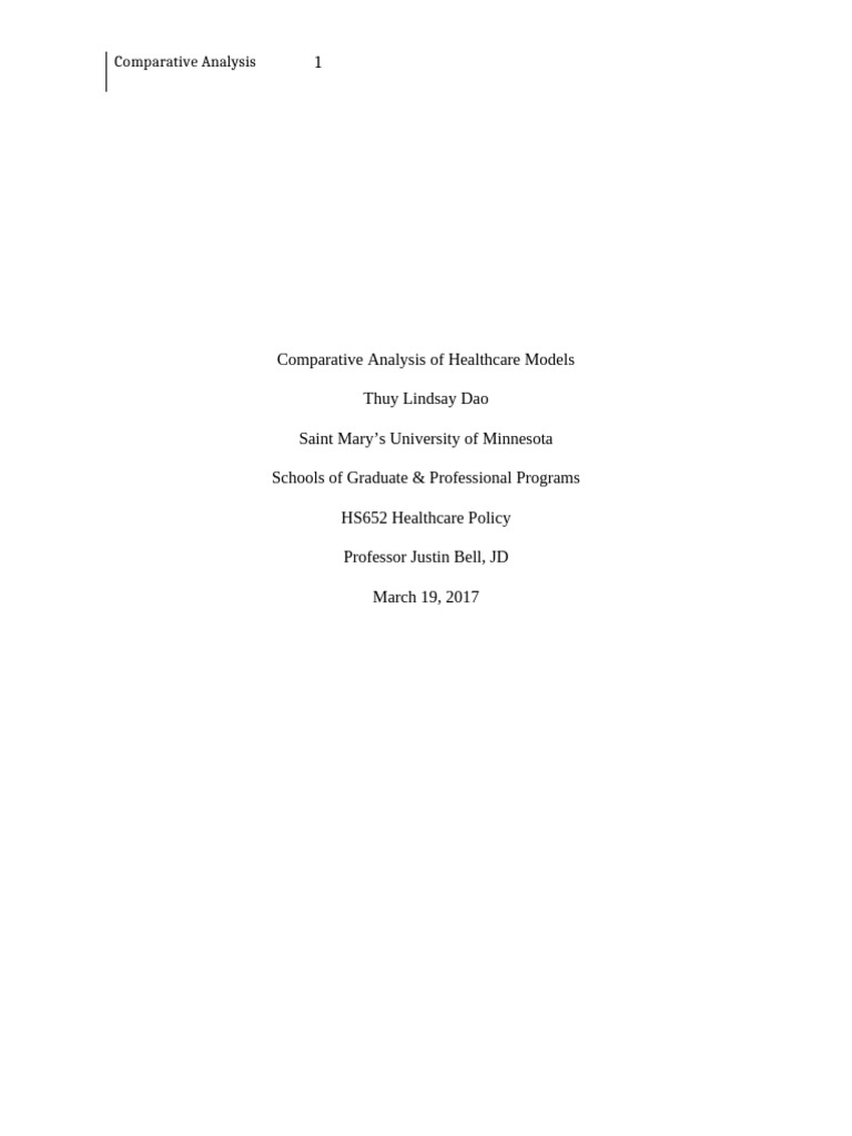 Comparative Analysis of Healthcare Models | PDF | Medicare (United ...