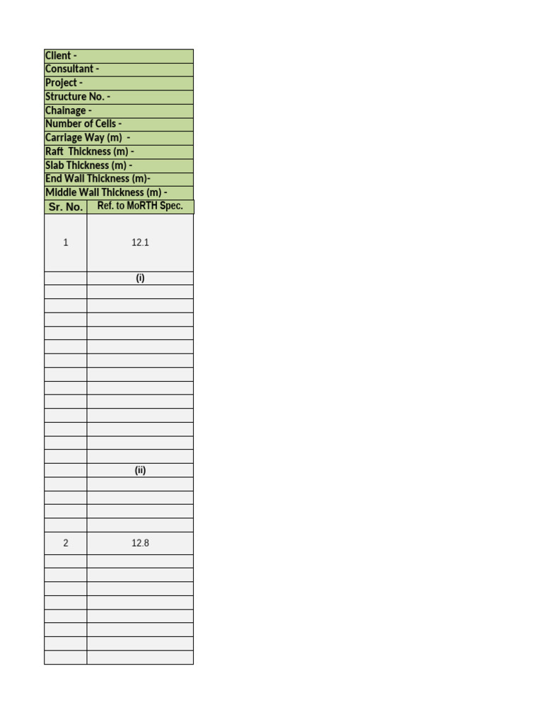 Multi Cell Minor Bridge Estimation Sheet-1 | PDF | Concrete ...