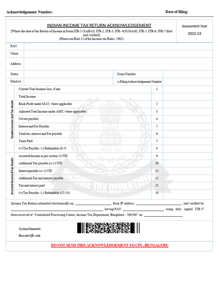 ACK | PDF | Taxes | Income Tax