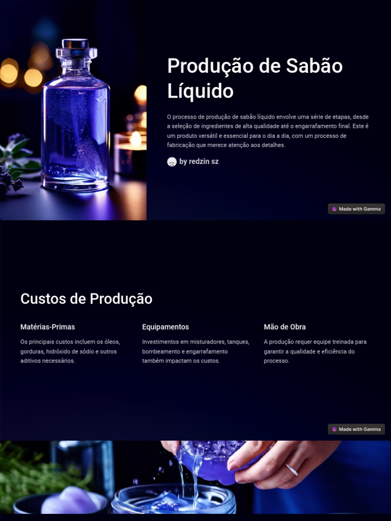 Produção e Envasamento de Sabão Líquido | PDF | Sabonete | Hidróxido de ...