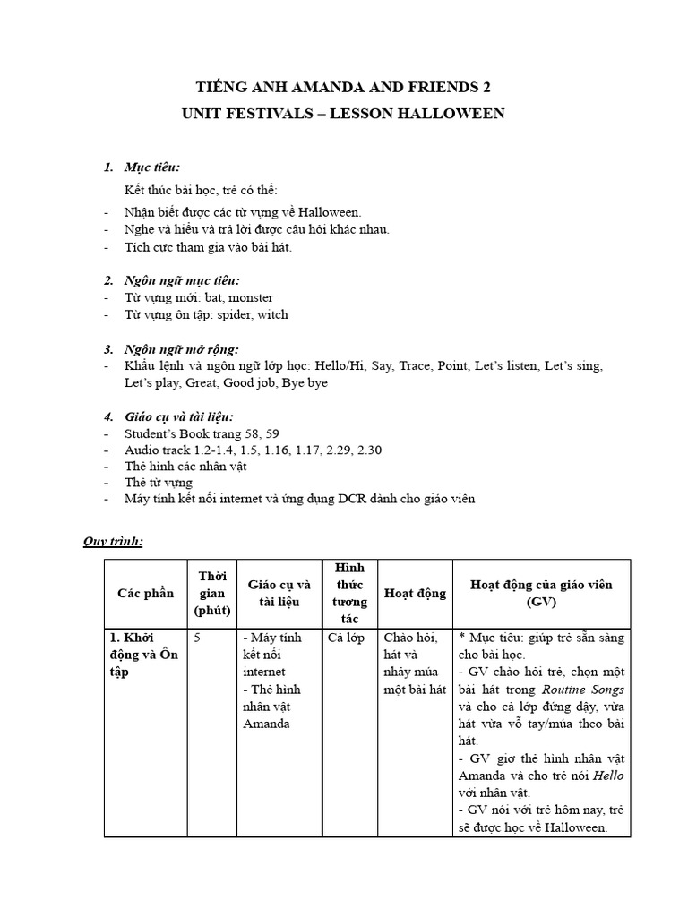 Amanda 2 Halloween's lesson plan.docx | PDF