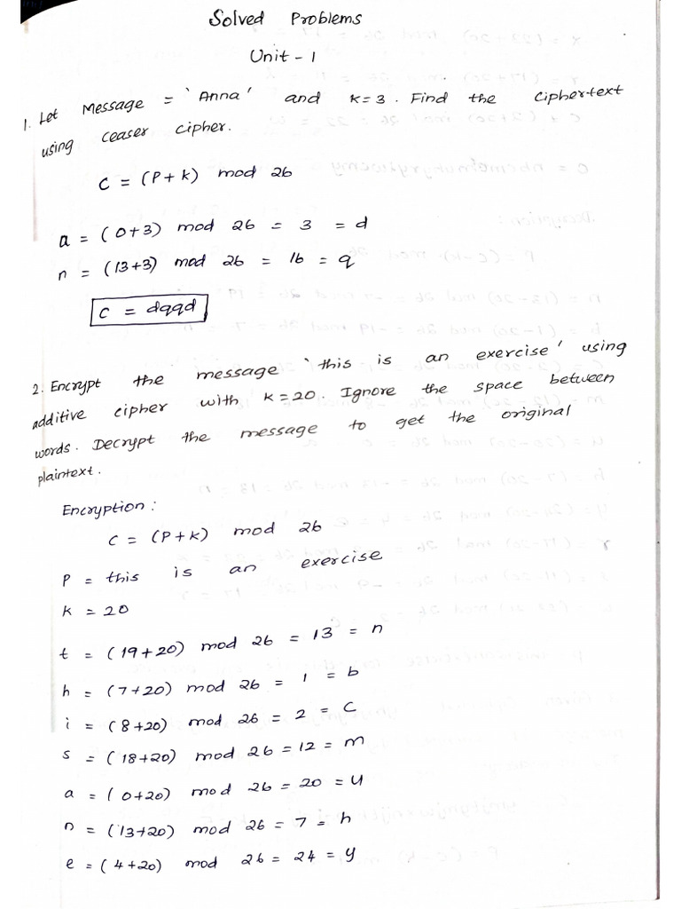 Cb3491 Unit 1 Solved Problems | PDF