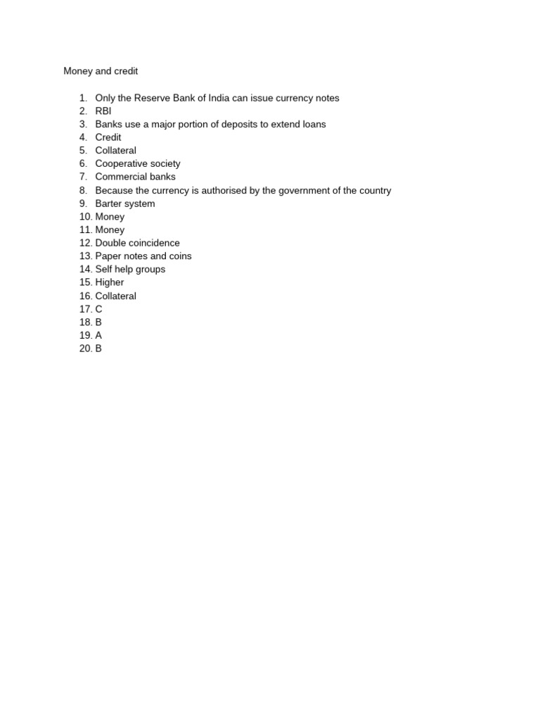 Money and Credit | PDF