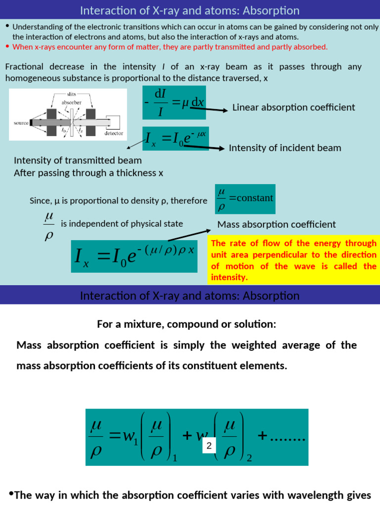 X-ray Absorption and Atomic Interaction | PDF | Electromagnetic ...