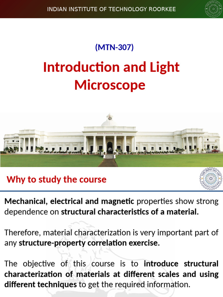 MTN 307 - Introduction and Light Microscope1 | PDF | Angular Resolution ...