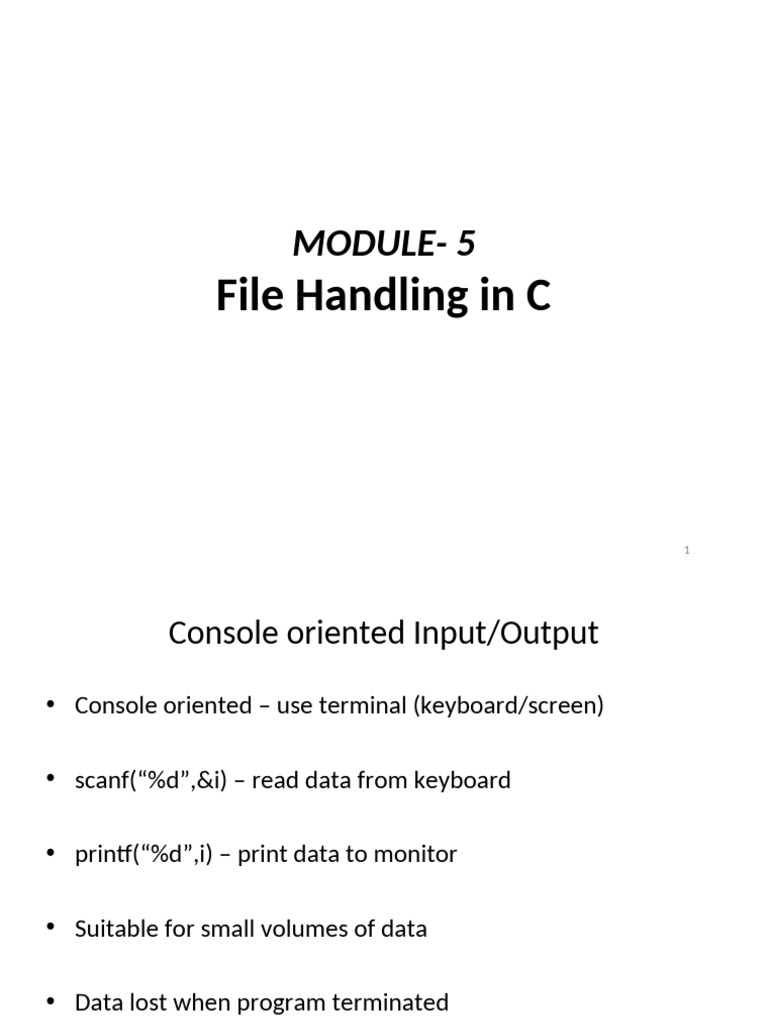 MODULE 5 File Handling in C | PDF | Computer File | Parameter (Computer ...