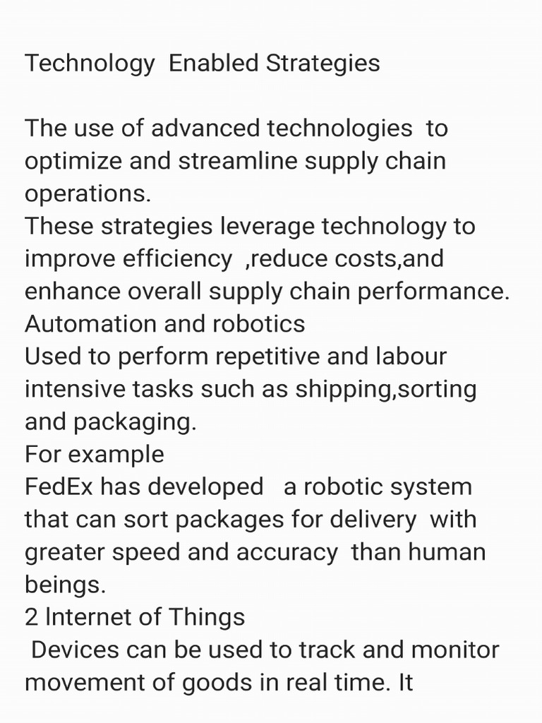 Technology Enabled Strategies | PDF