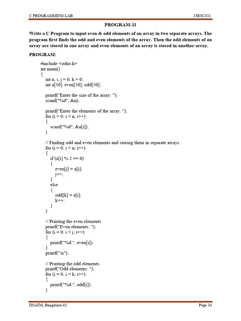 C Program for Array Element Sorting | PDF