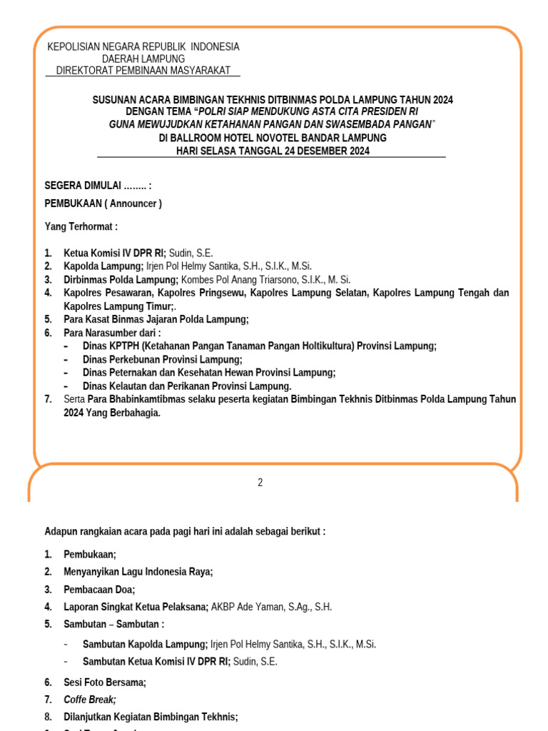 Susunan Acara Mc | PDF