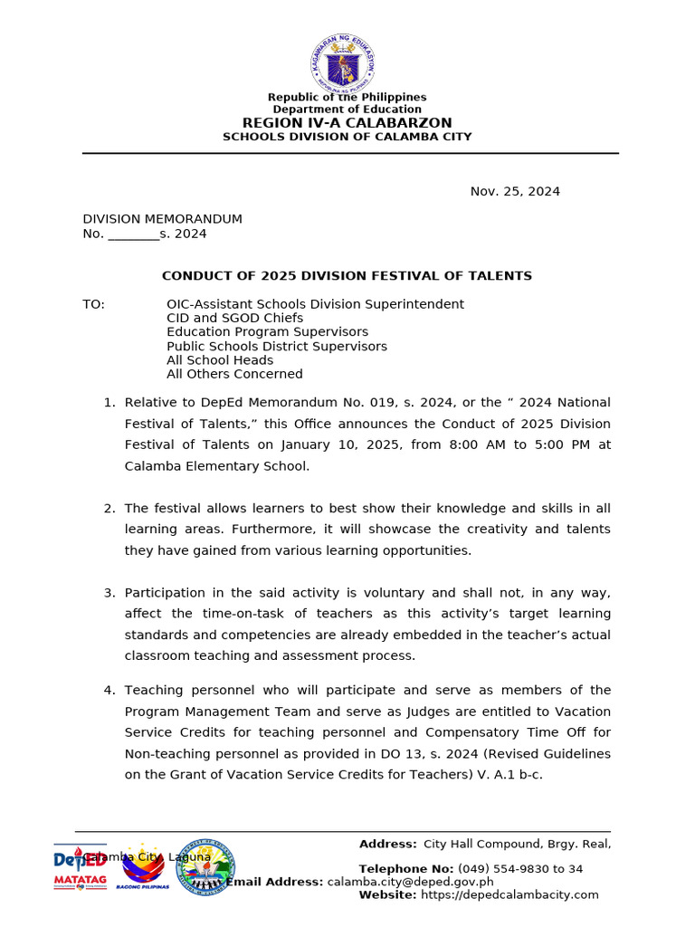 Memo_2025_DFOT | PDF | Teachers | Cognition