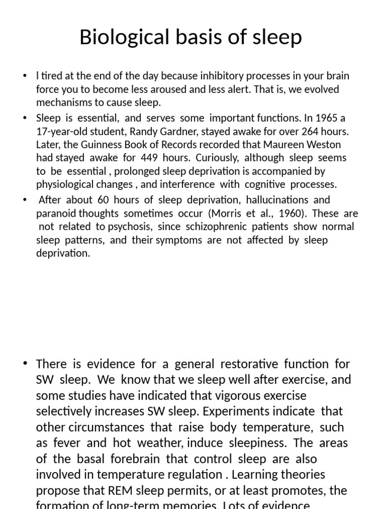 Biological Basis of SLEEP | PDF | Sleep | Rapid Eye Movement Sleep