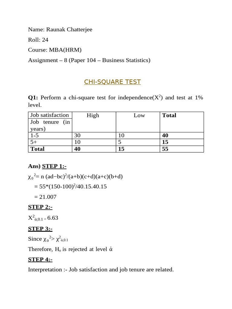 A8 24 Pdf Analysis Of Variance Chi Squared Test
