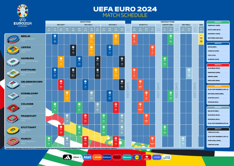 Uefa Euro 2024 Match Schedule-2 | PDF | Association Football | National ...