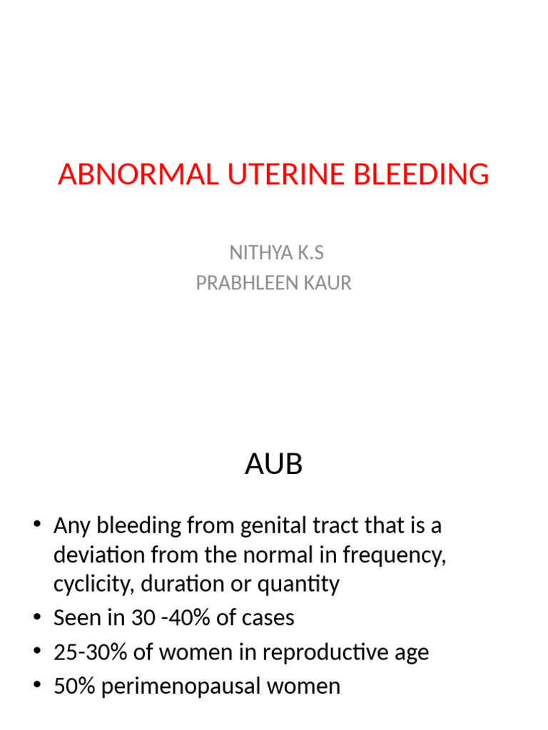 Abnormal Uterine Bleeding-1 | PDF | Menstrual Cycle | Reproductive System
