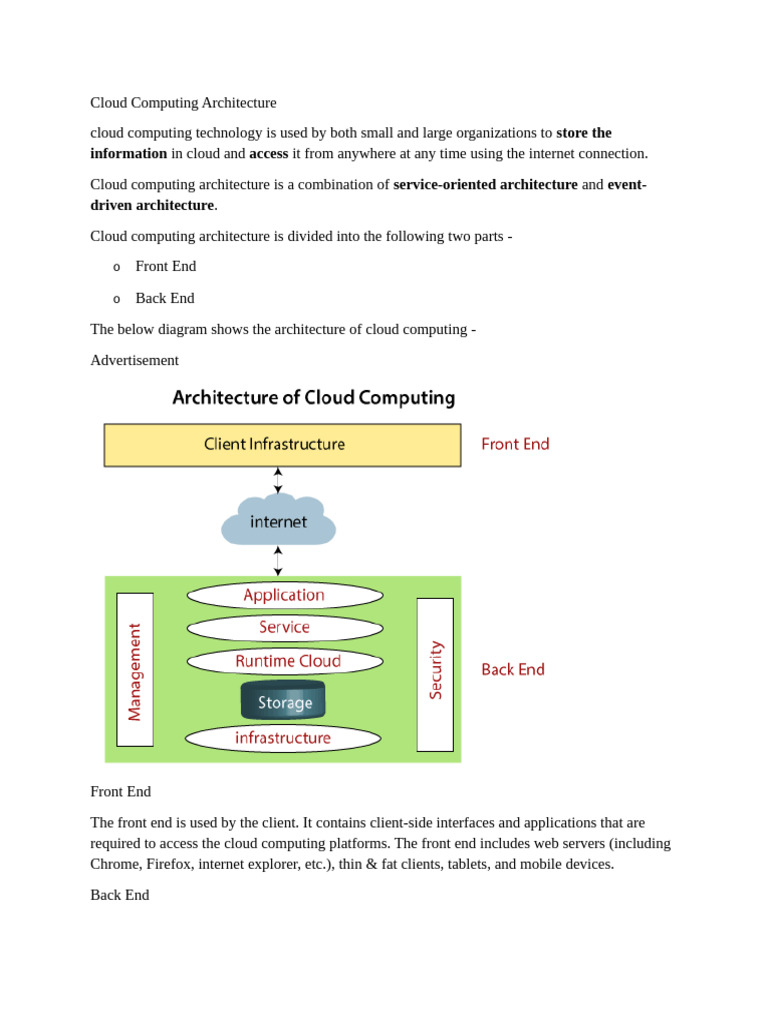 Cloud Computing Architecture | PDF | Cloud Computing | Computing