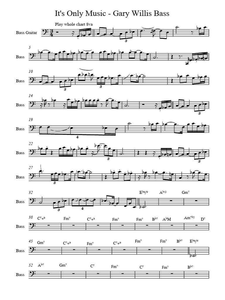 Its Only Music Gary Willis Bass | PDF | Guitar Family Instruments