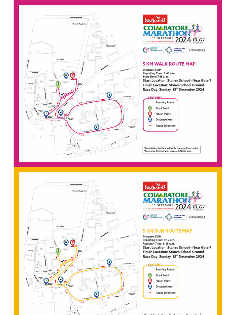 Coimbatore Half Marathon Route Map | PDF
