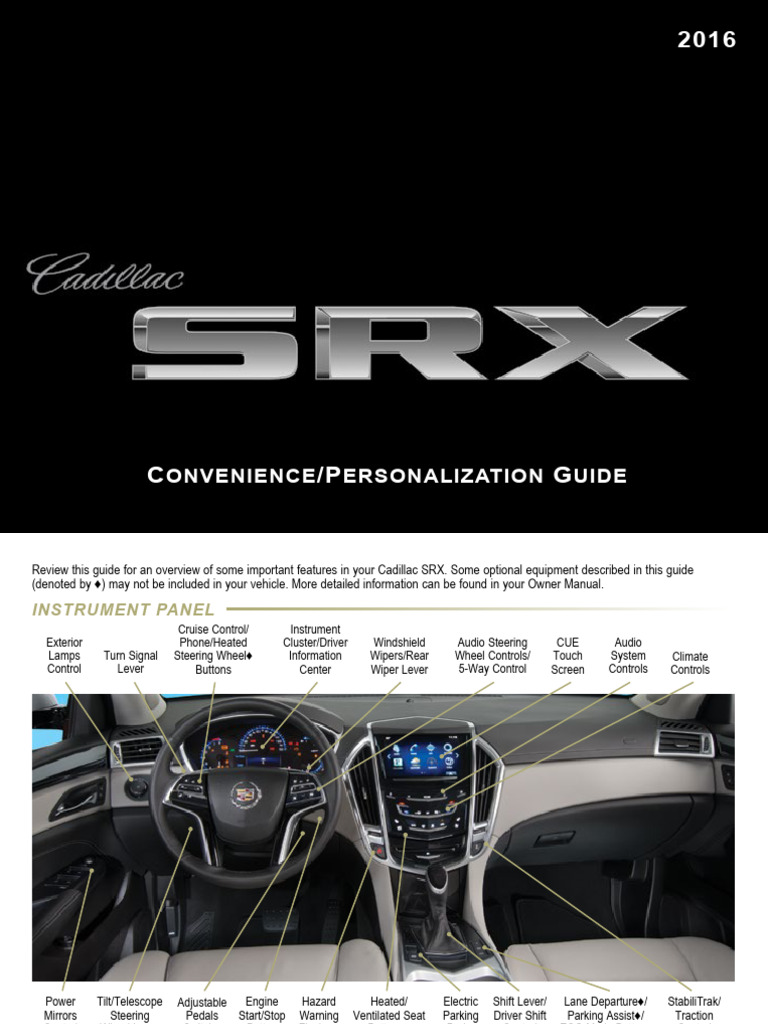 2016 Cadillac SRX Personalization Guide | PDF | Manufactured Goods ...