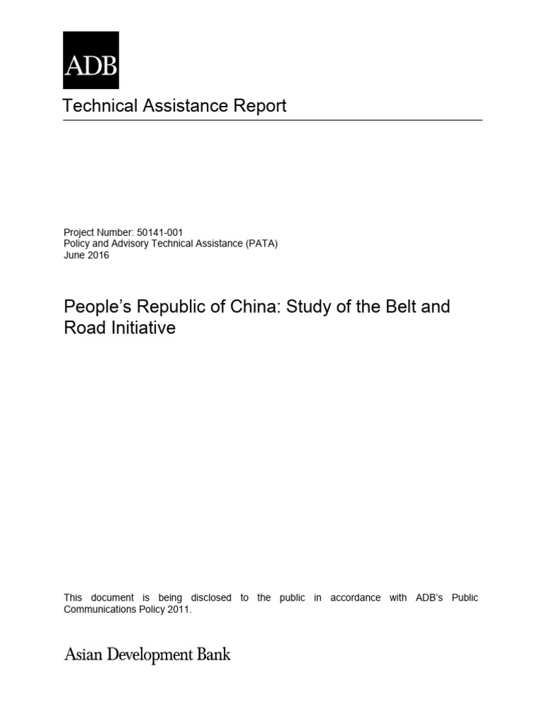 People's Republic of China - Study of The Belt and Road Initiative ...