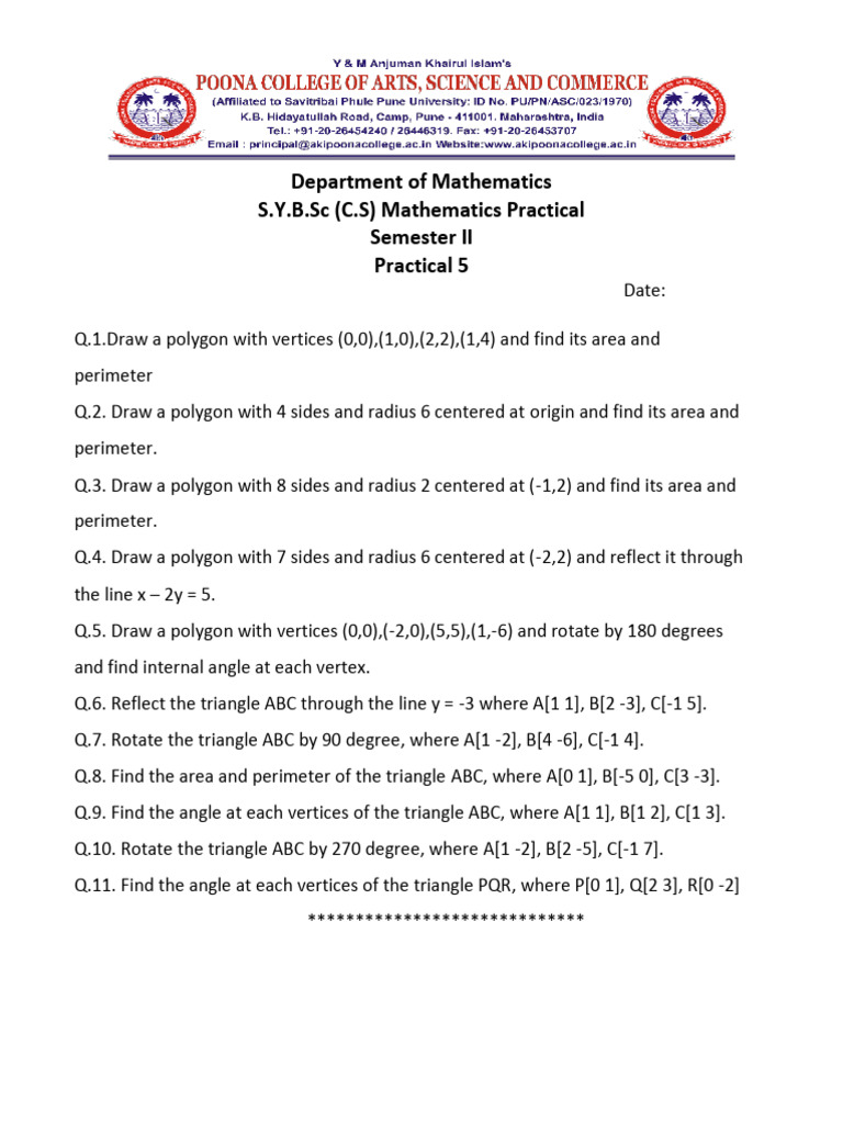 Practical 5 - Sem II | PDF