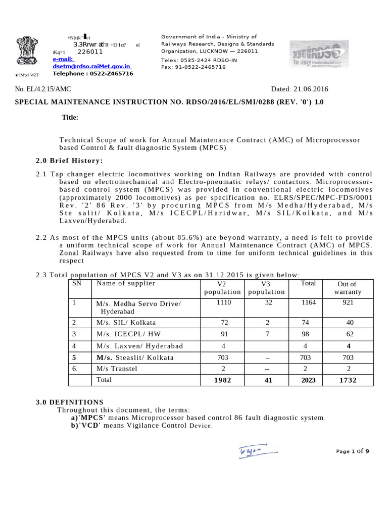 Smi No Rdso 2016 El Smi 0288 Rev 0 | PDF | Rail Transport ...
