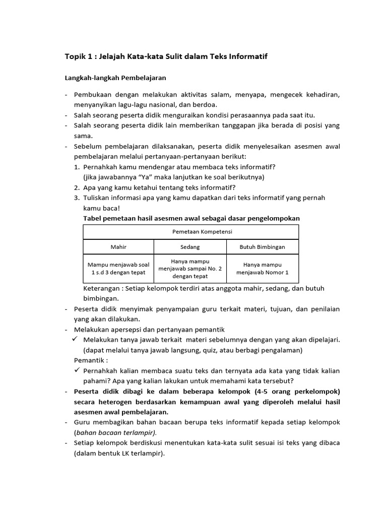 Jelajahi Teks Informatif dan Kata Sulit | PDF