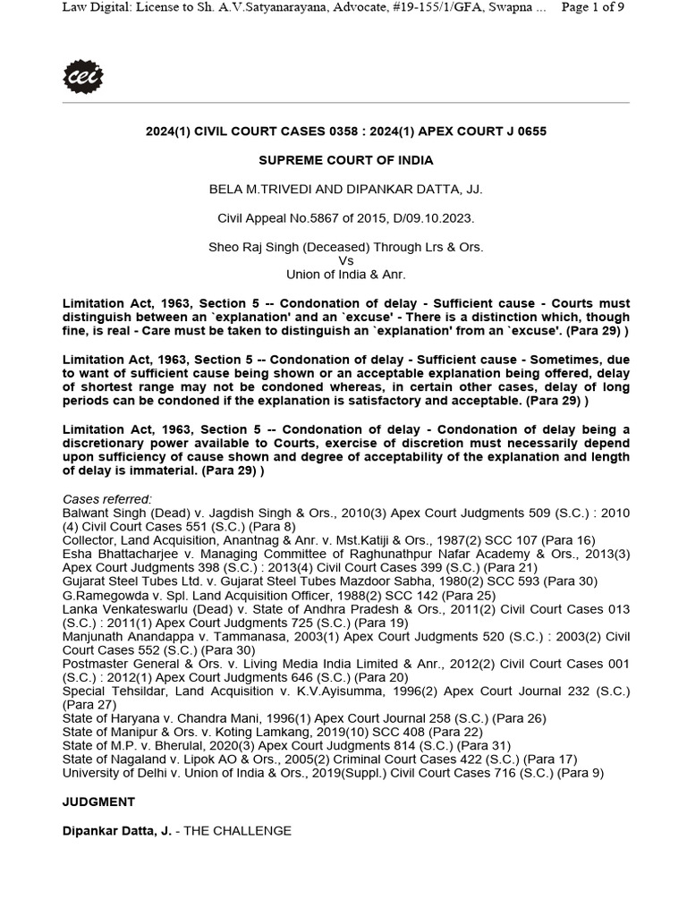 Cases Referred | PDF | Appeal | Judgment (Law)