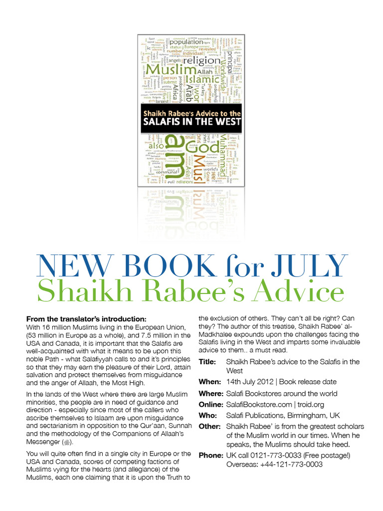 Shaikh Rabee's Guidance for Salafis in the West | PDF