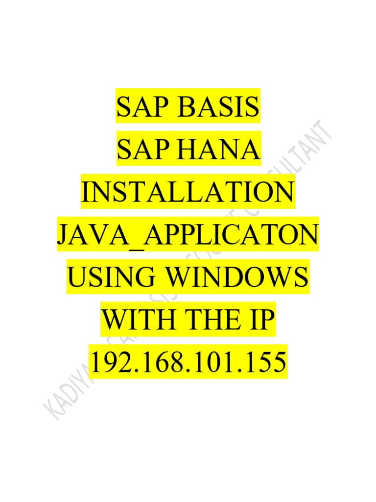 SAP_JAVA_APPLICATION_INSTALLATION | PDF