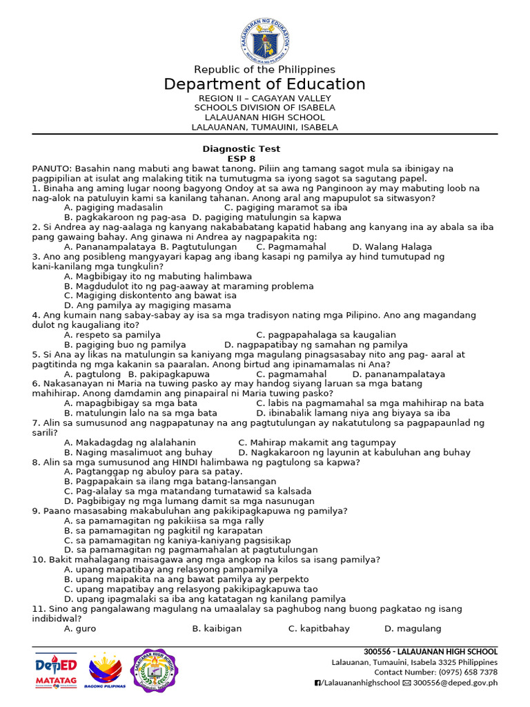 Diagnostic test-ESP8 | PDF
