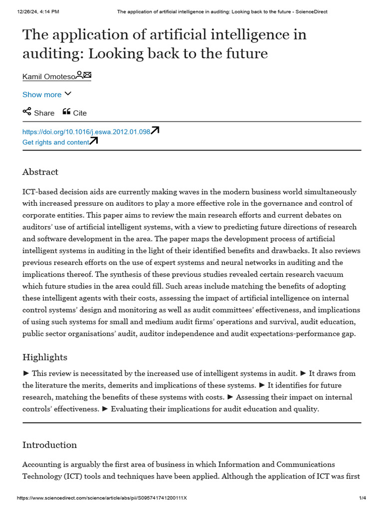 AI in Audit | PDF | Audit | Artificial Intelligence