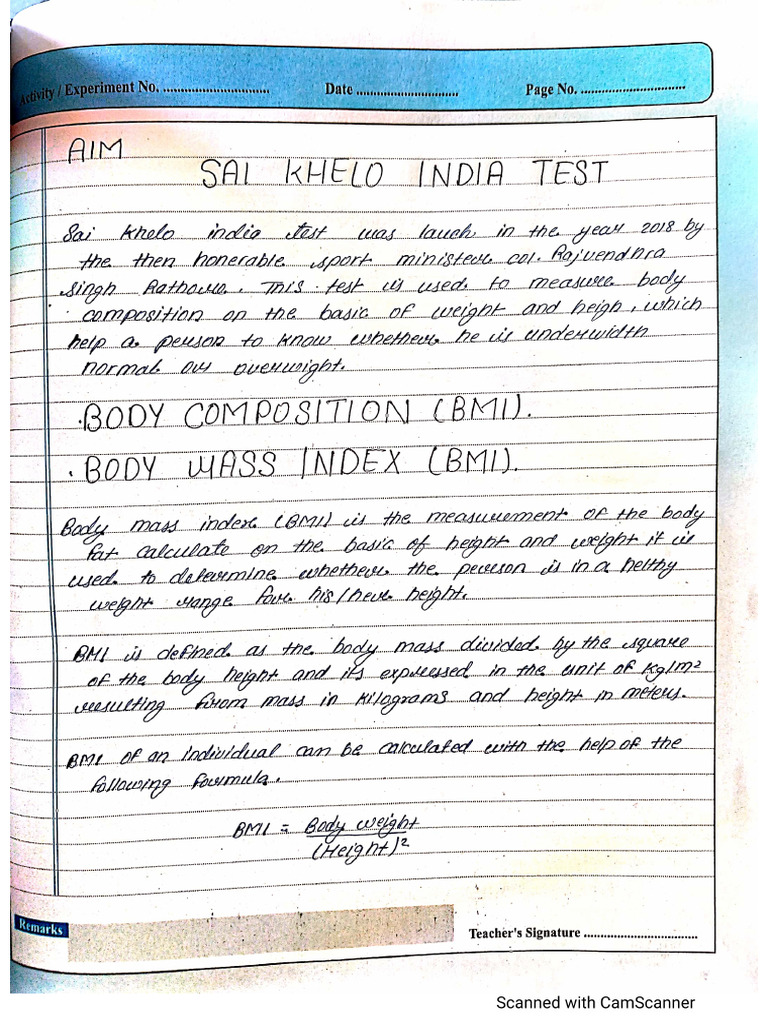 Physical Education Practical Note Book | PDF