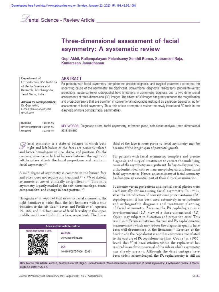 Three-dimensional_assessment_of_facial_asymmetry_A | PDF | Asymmetry | Orthodontics