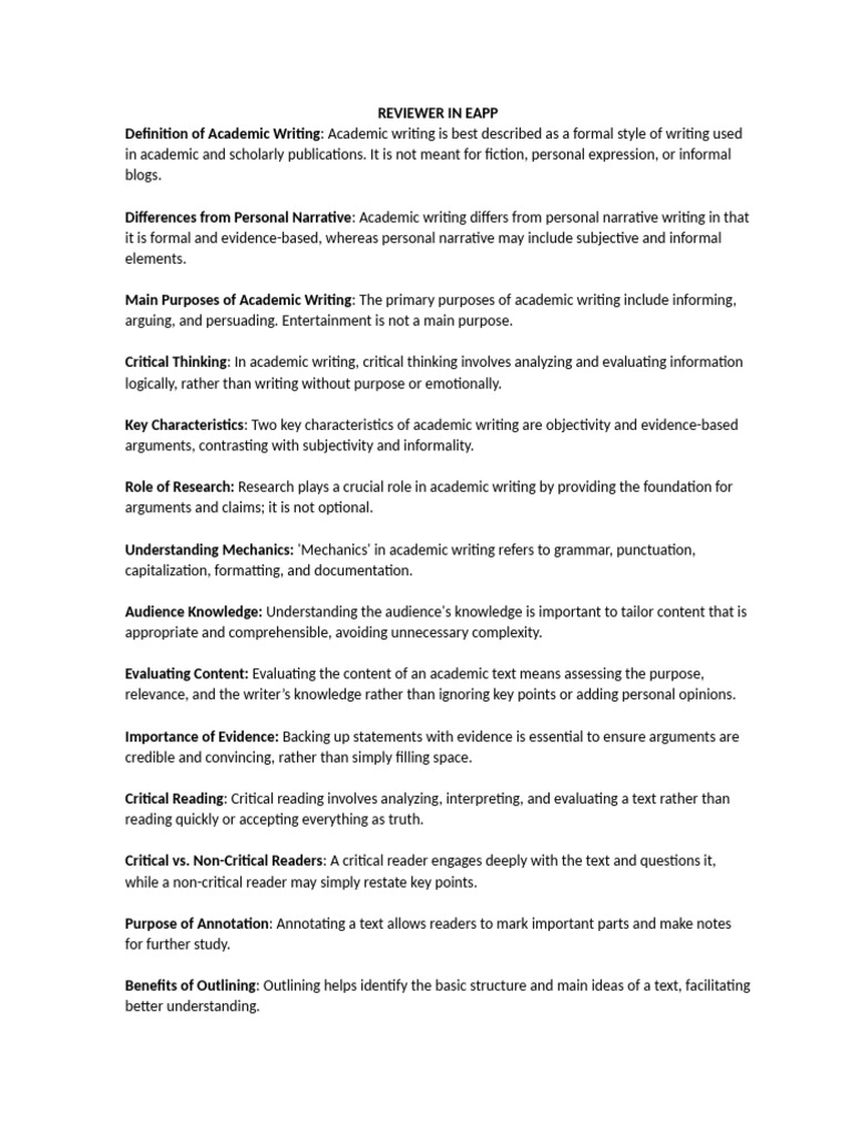 REVIEWER-IN-EAPP | PDF | Plagiarism | Critical Thinking